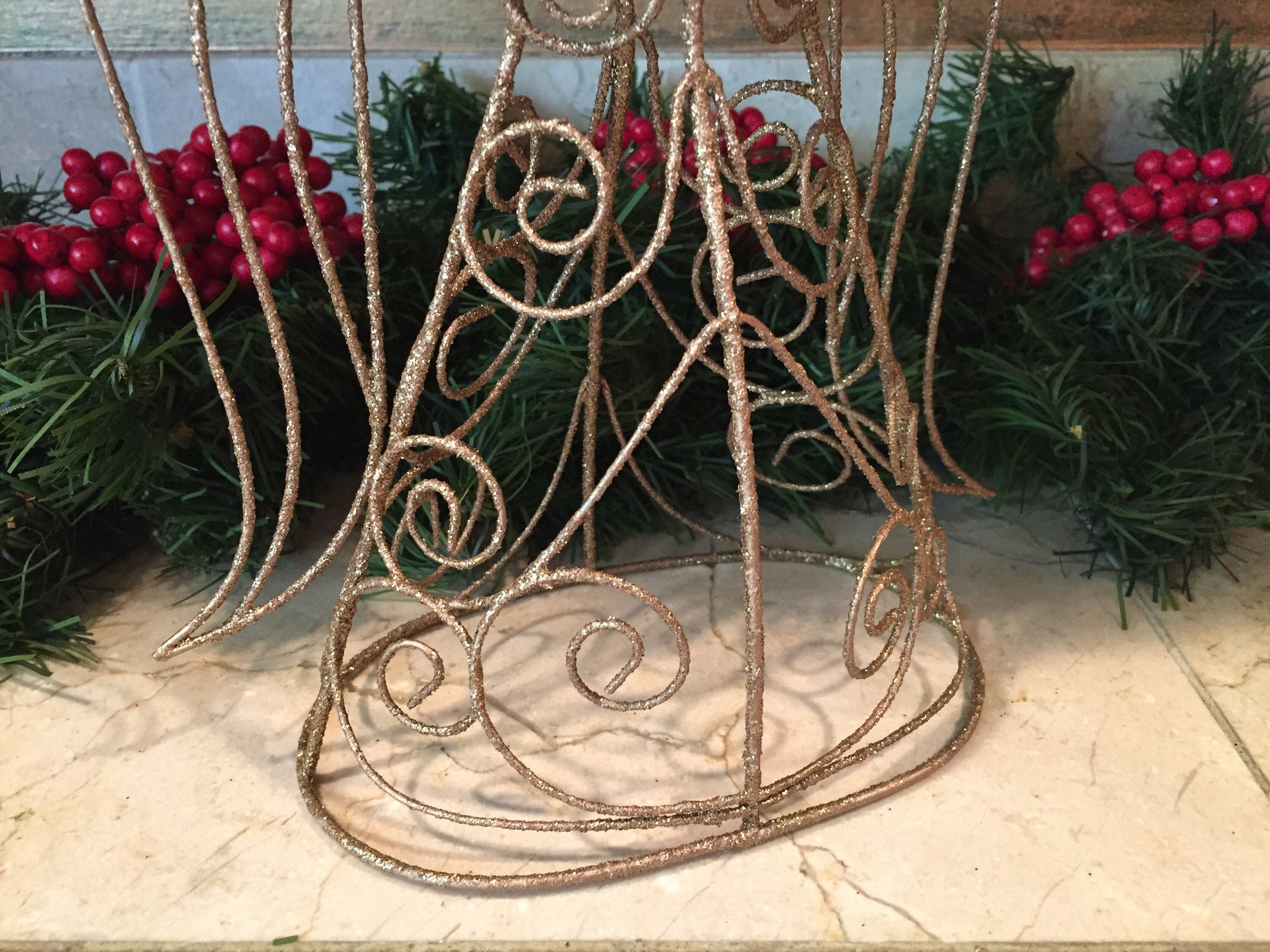 Gold Metallic Angel Scrolled Angel Gold Angel Traditional Christmas ...