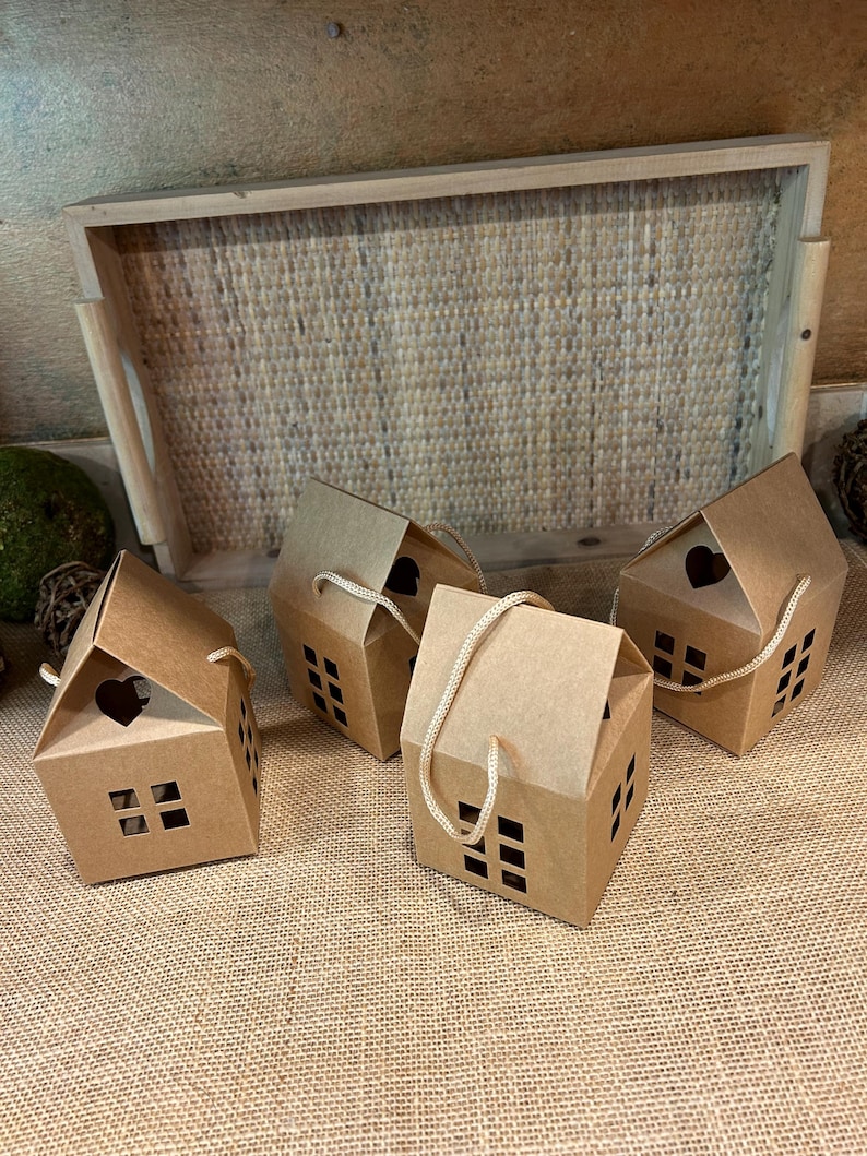 House Shaped Gift Box Mini Treat Box Ornament Candy Box French Treat ...