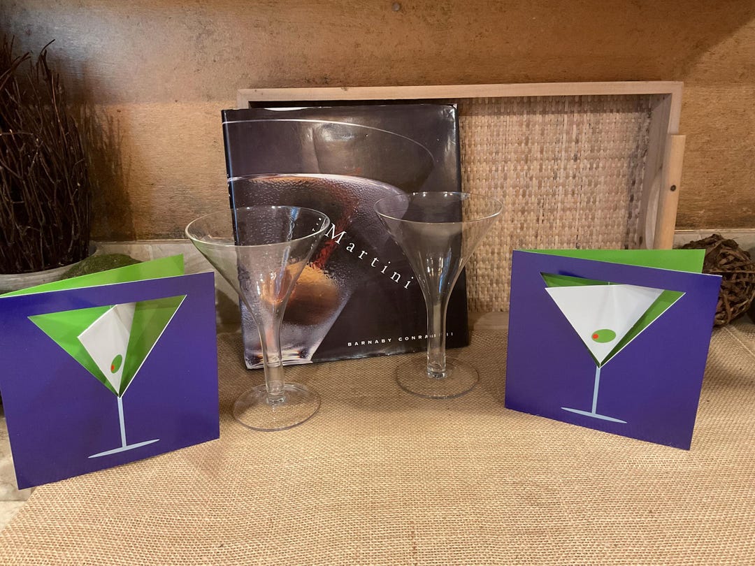 Vintage Martini Gift Set Vintage Martini Book Retro Martini Glass ...