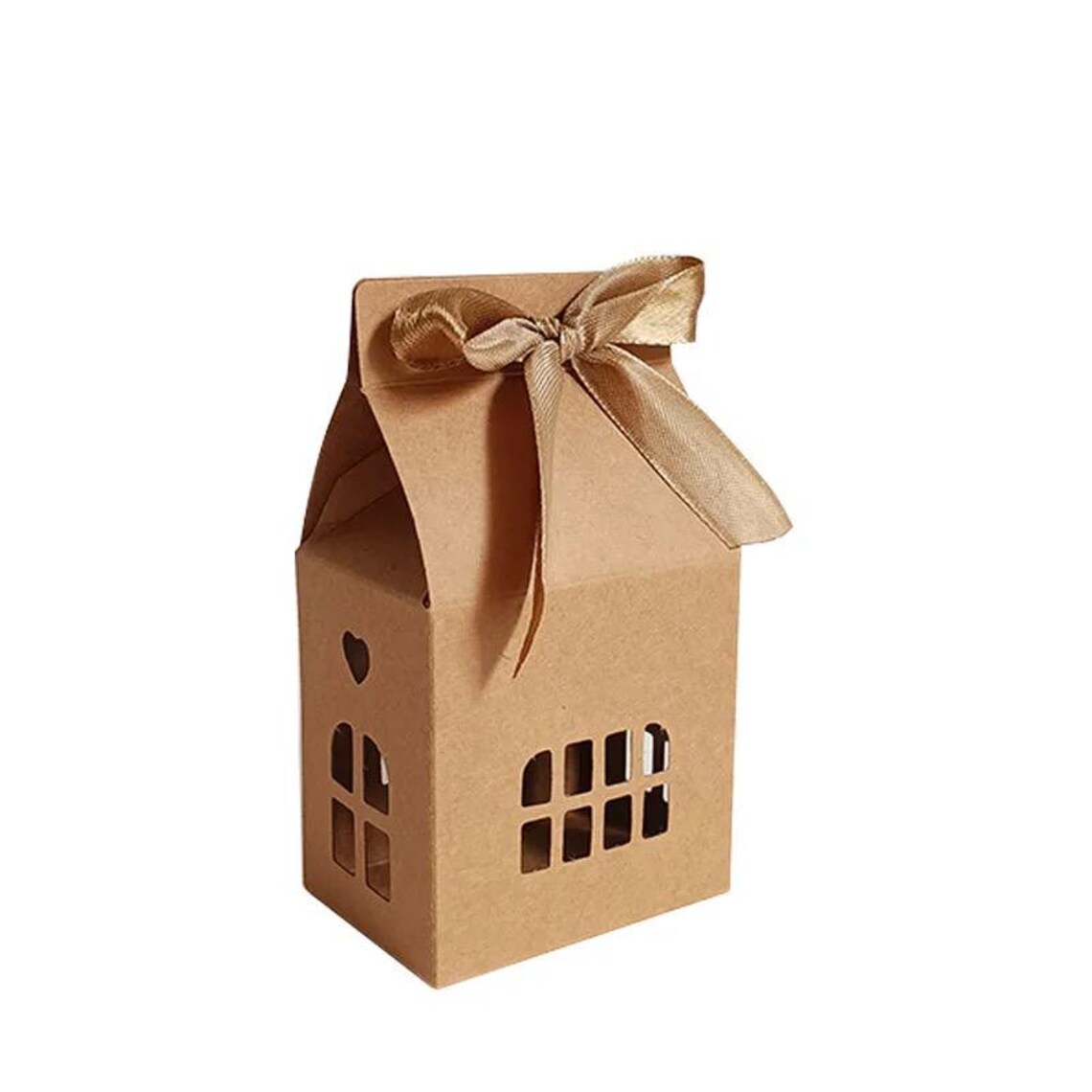Set House Shaped Candy Box or Gift Box Mini French Treat Box Brown ...