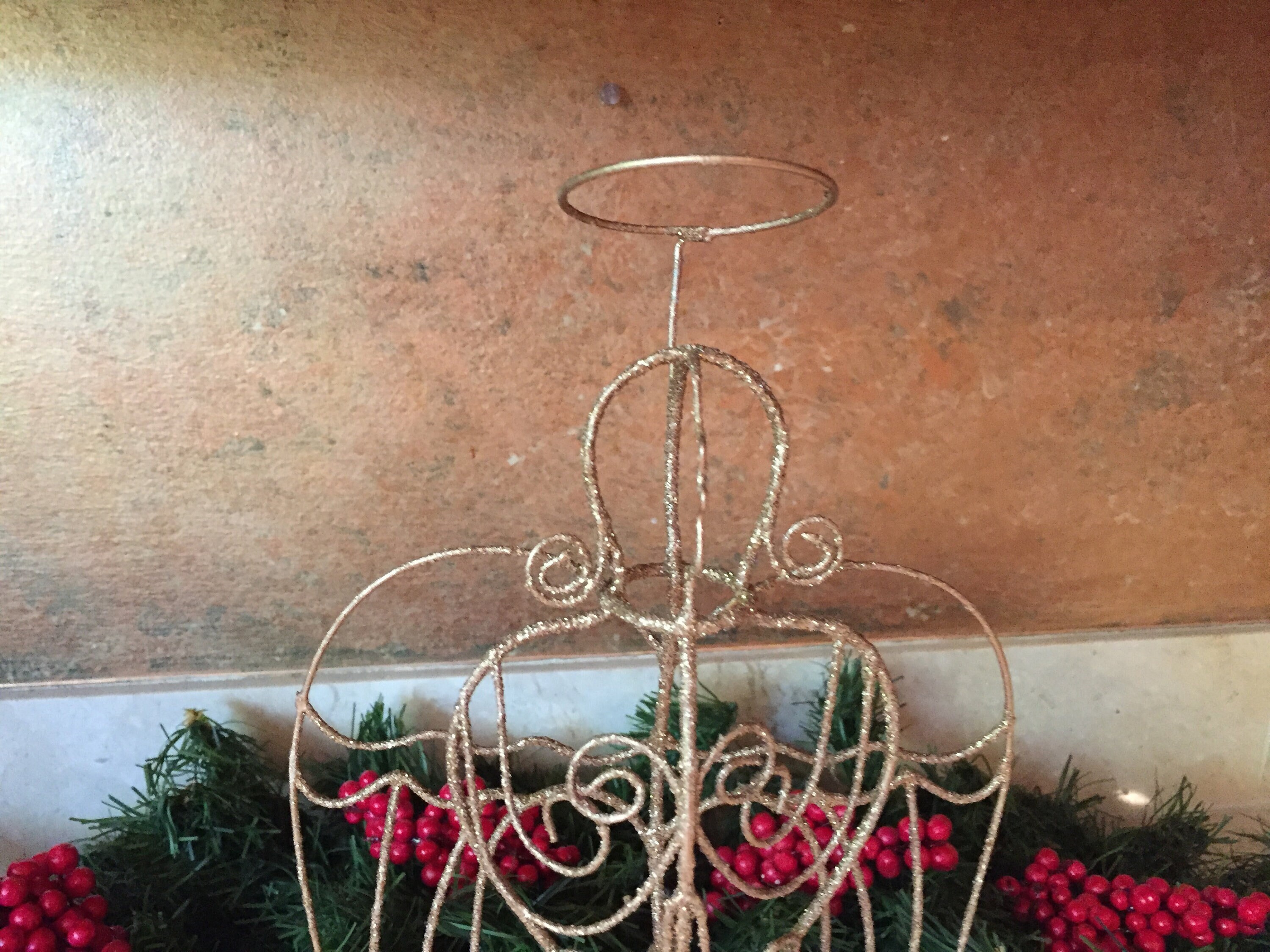 Gold Metallic Angel Scrolled Angel Gold Angel Traditional Christmas ...