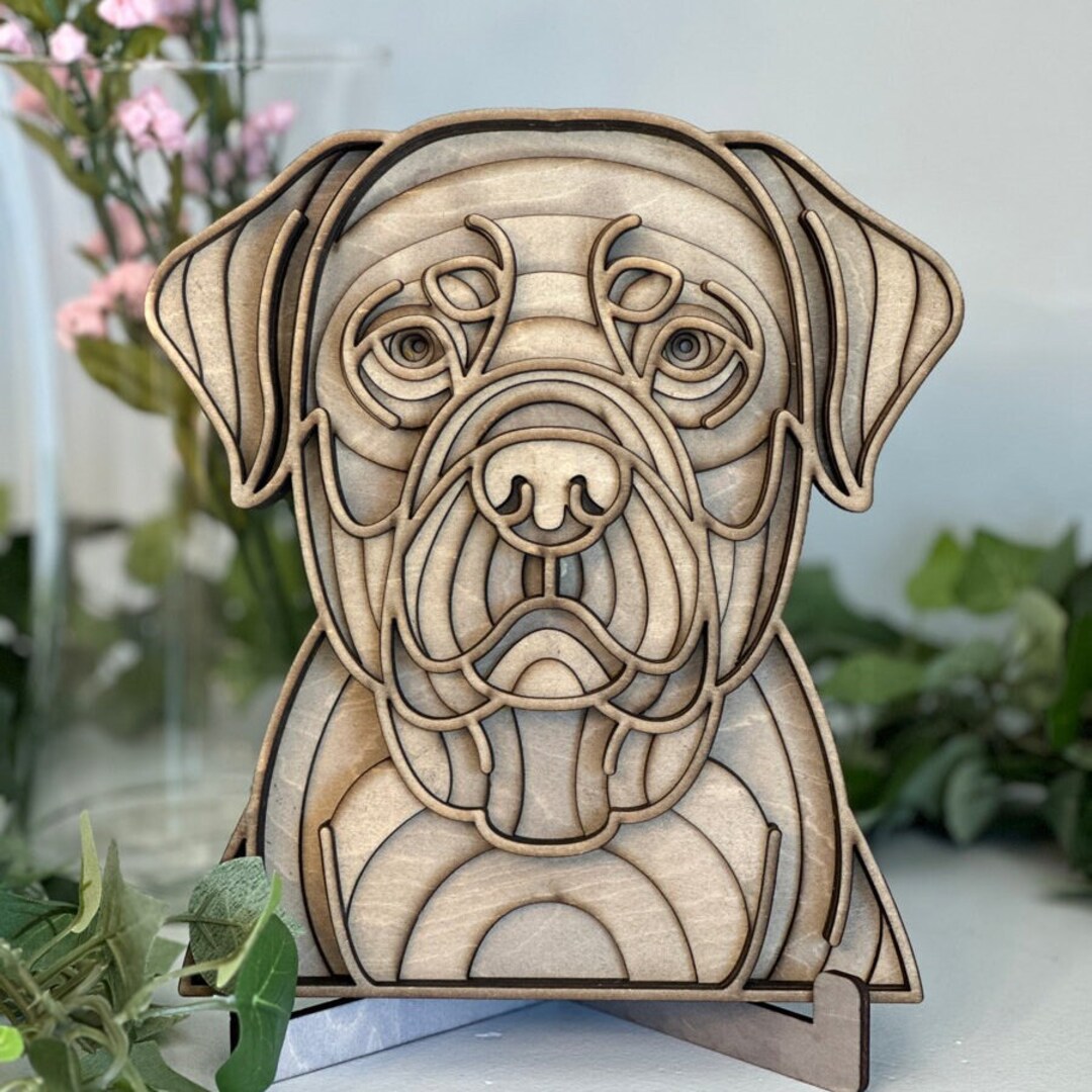 Large Rottweiler 3D Wooden Head, Layered Mandala — Perfect for Dog ...