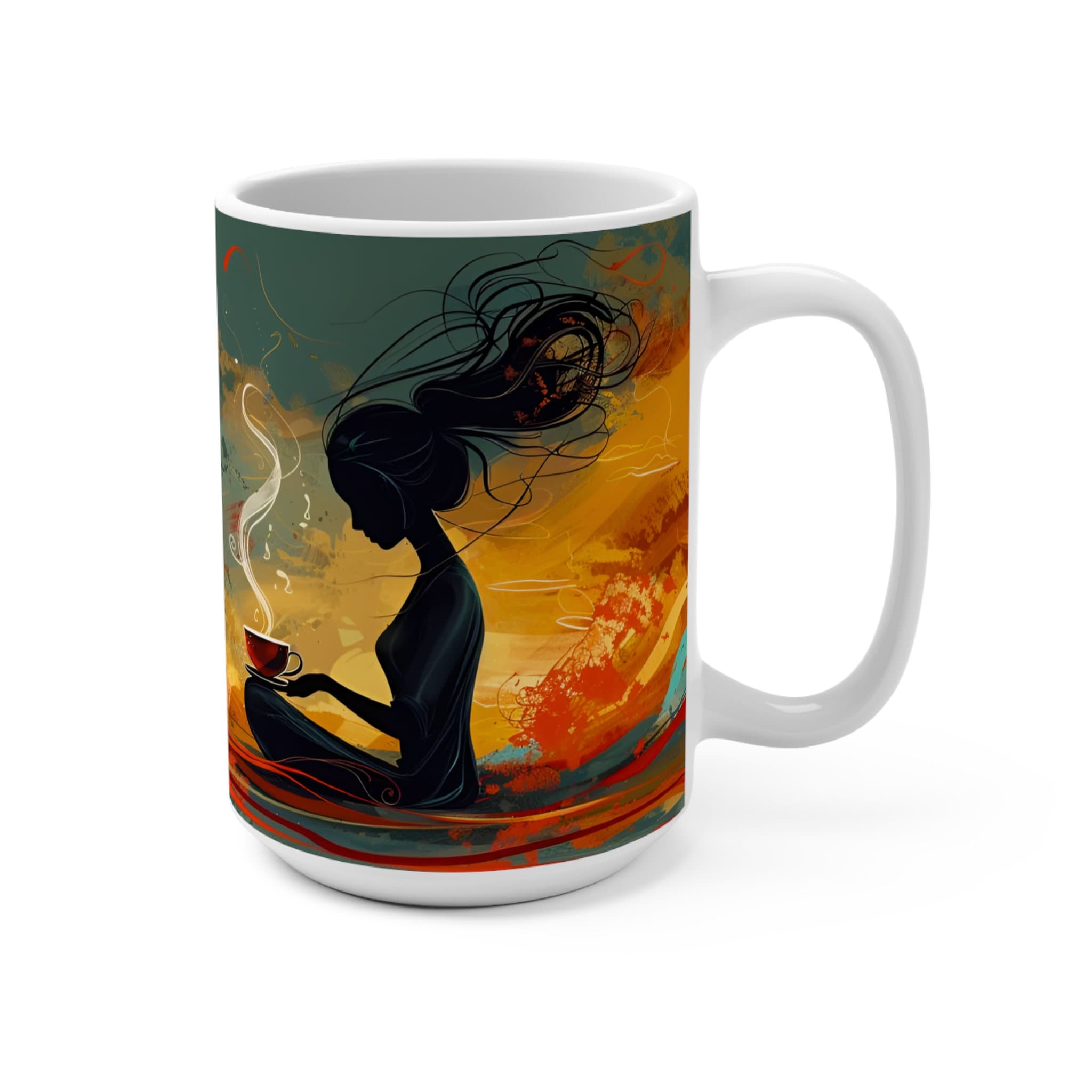 Morning Coffee Zen Large Ceramic Coffee Mug 15oz by Hinazen Artworks ...