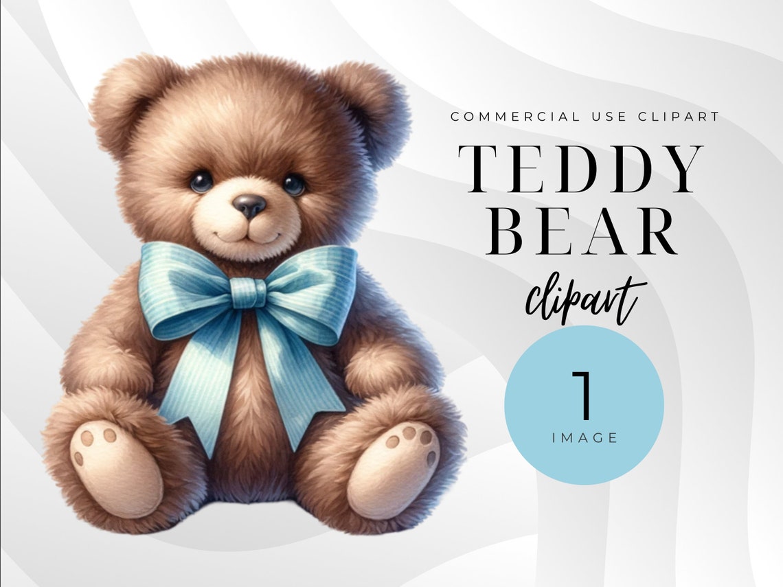 Teddy Bear Clipart, Baby Shower Clipart, Watercolor Baby Shower PNG ...