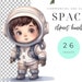 Watercolor Space Clipart Bundle, Astronaut Nursery Clipart, Cute ...