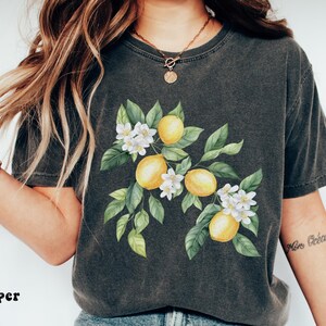 Vintage Lemon Comfort Colors T-shirt, Cottagecore Citrus Aesthetic ...