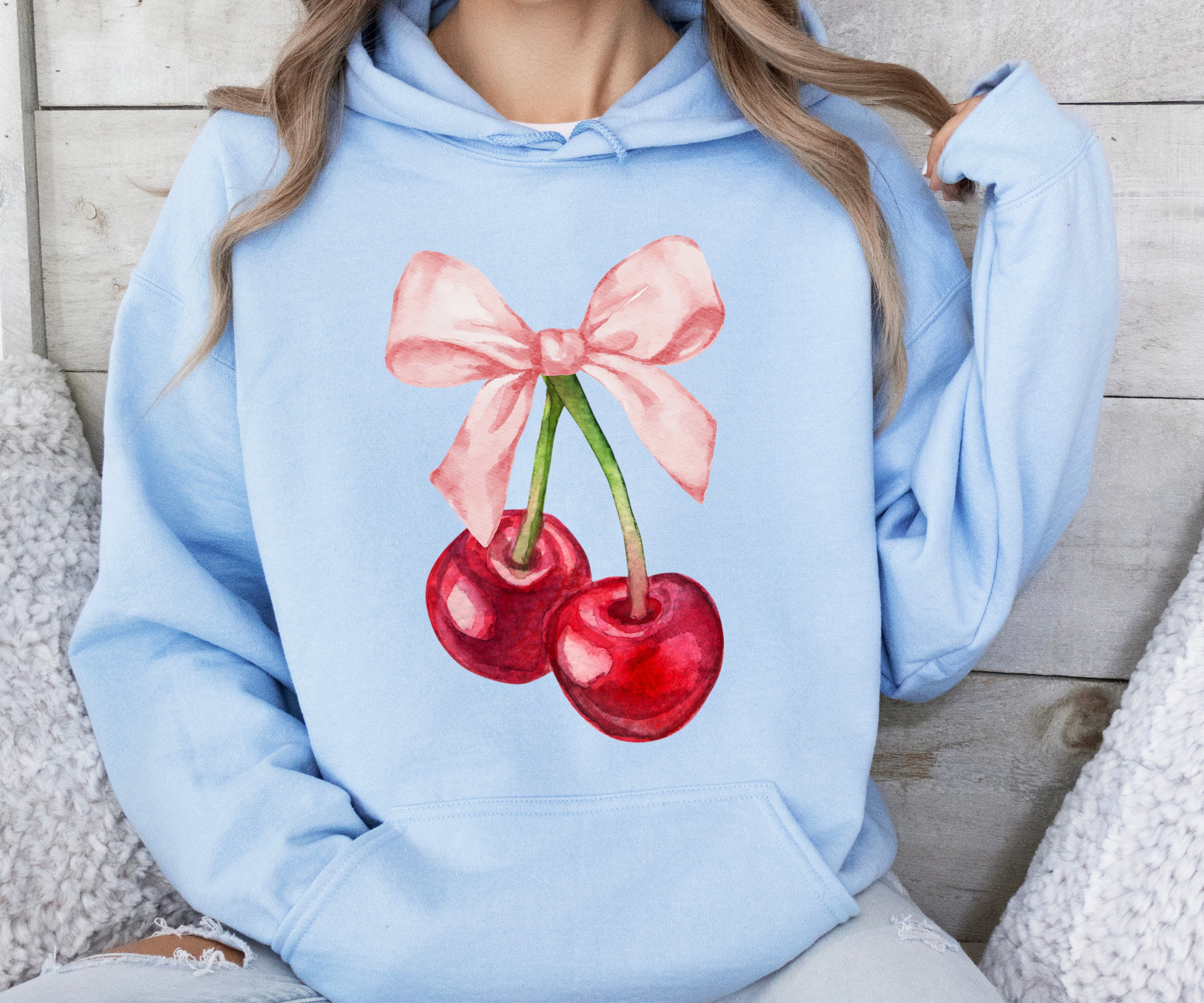 Cherry Bow Hoodie, Bow Hoodie, Aesthetic Hoodie, Ribbon Trend, Coquette ...