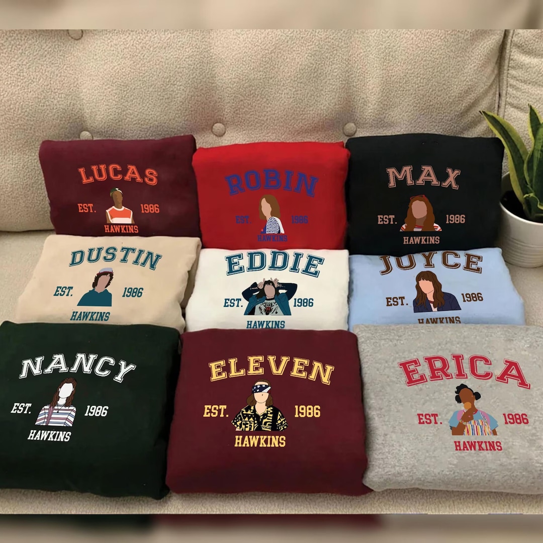 Stranger Characters All Team Sweatshirt,st SS4 Sweatshirt,steve,max ...