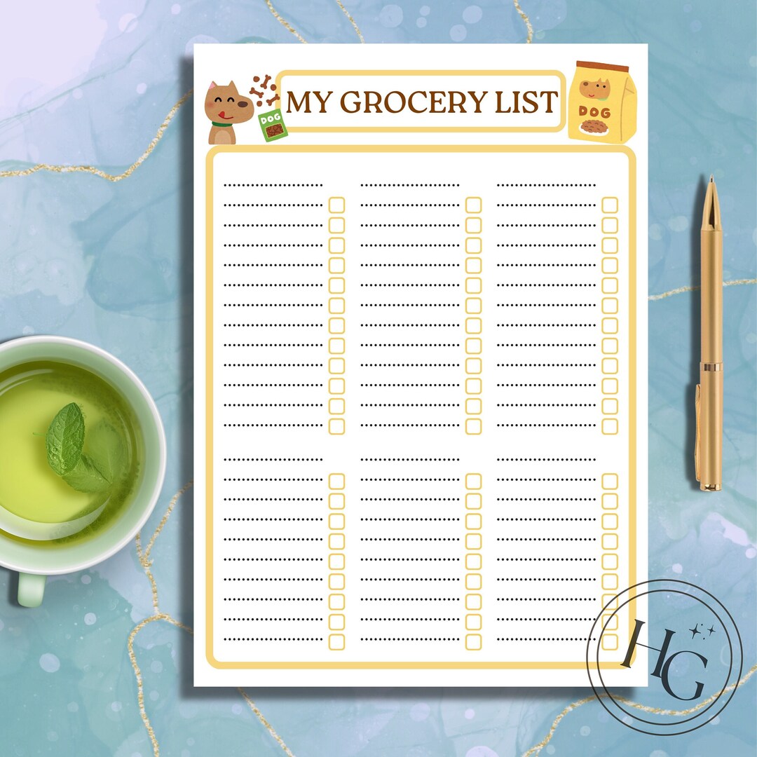 Grocery List Printable Template, Kitchen Organization Template, A4, A5 ...