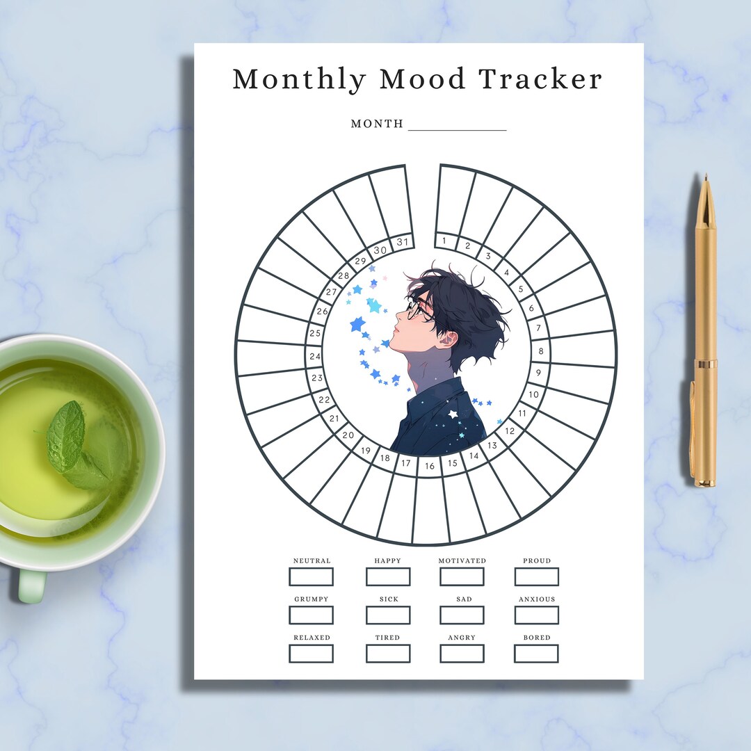 Mood Tracker Printable, Mood Chart, A4,A5, Instant Download PDF - Etsy UK