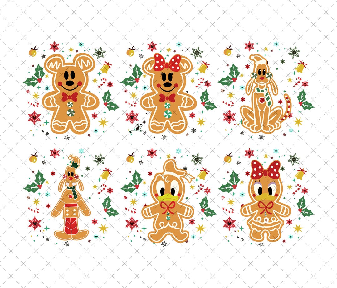 Mickey and Friends Ginger Cookies Christmas Family Matching Bundle Png ...