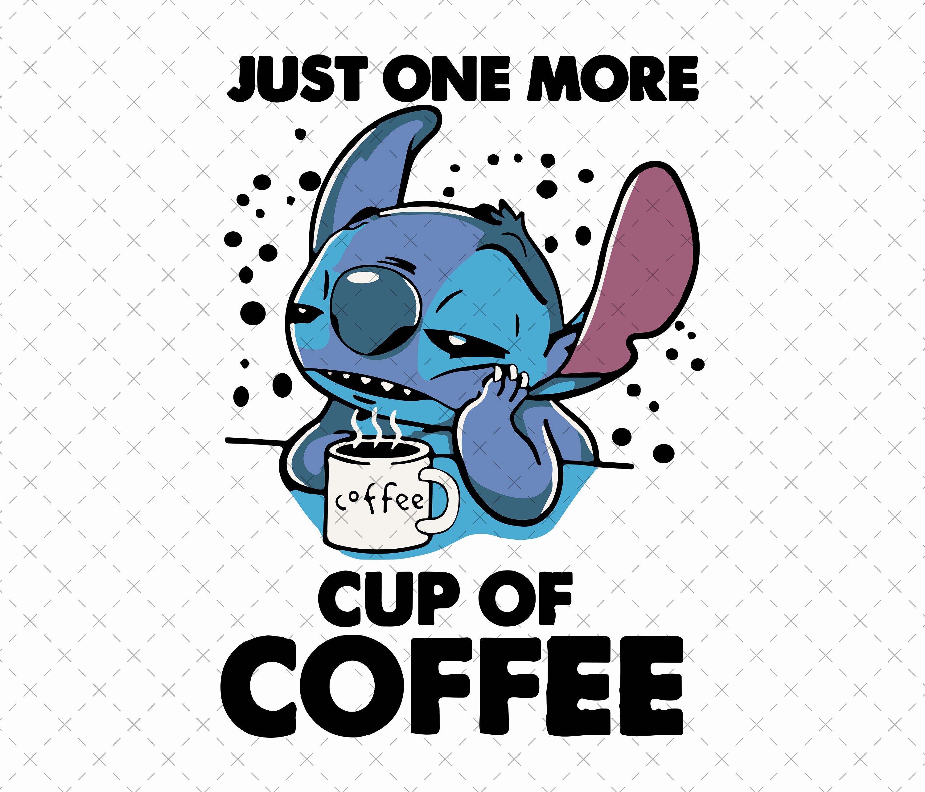Stitch Coffee SVG PNG, Funny Character Digital File - Etsy