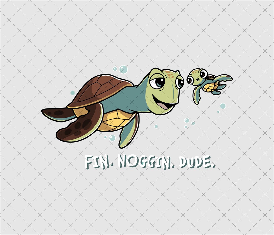 Cartoon Squirt Turtle PNG SVG, Ocean Design Clipart (digital Download ...