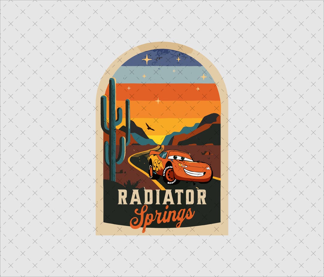 Radiator Springs Png, Lightning Mcqueen Png, Men's Family Trip Png ...