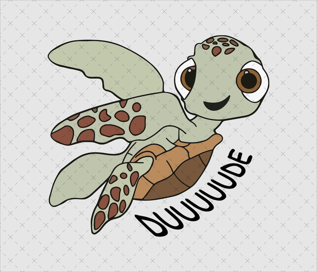 Cartoon Sea Turtle Clipart, Dude Design (PNG, SVG) - Etsy