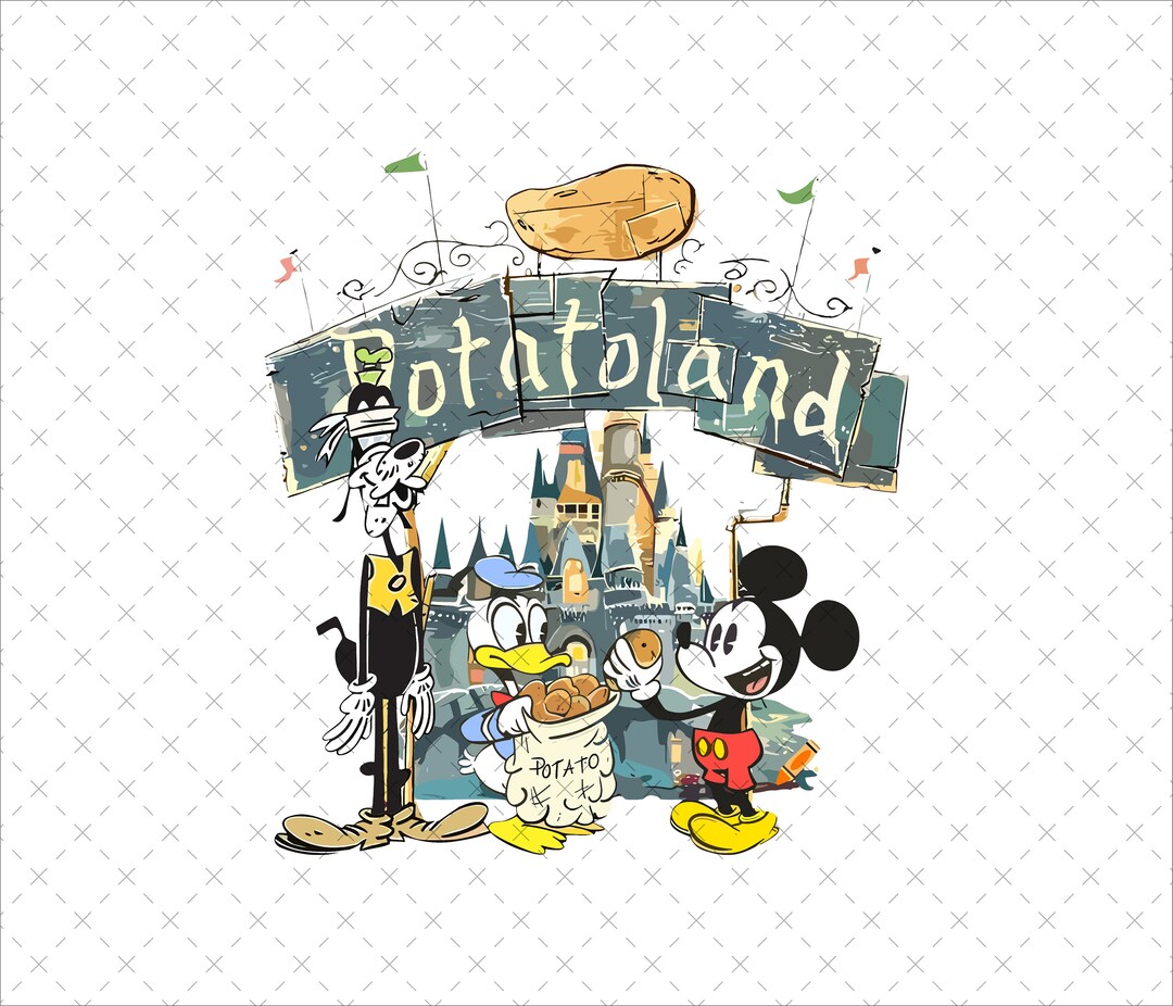 Vintage Mickey and Friends PNG SVG, Potatoland Png,castle Tee, Funny ...