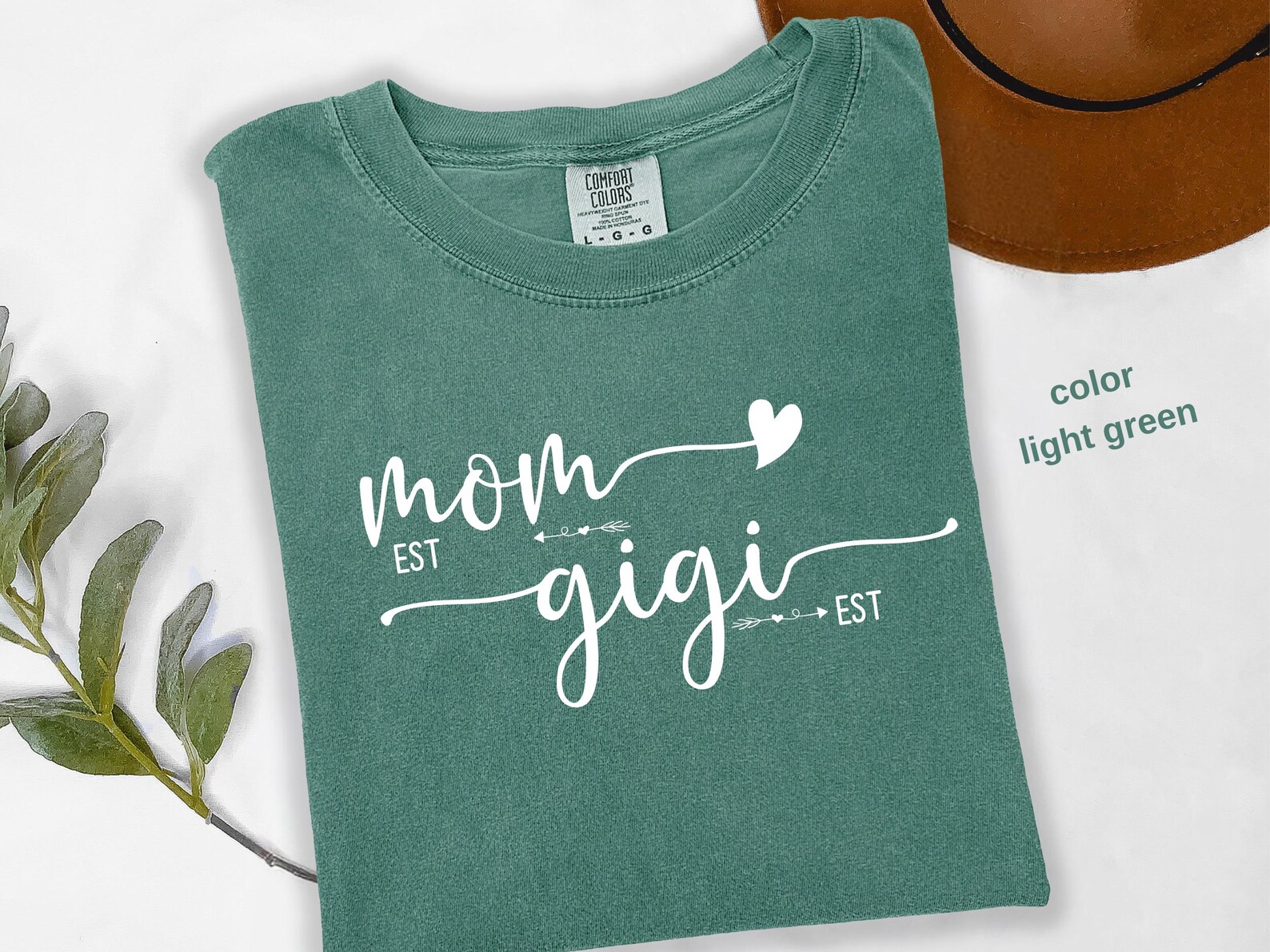 Comfort Colors® Mom Est Gigi Est Custom Shirt, Mom Gigi Shirt, Custom ...