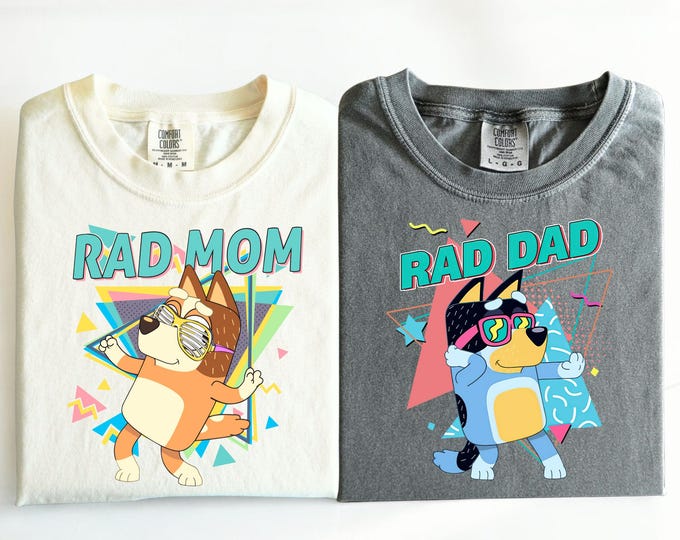 Bluey Rad Dad and Rad Mom Car Coasters, Set of 2, Chilli and Bandit ...