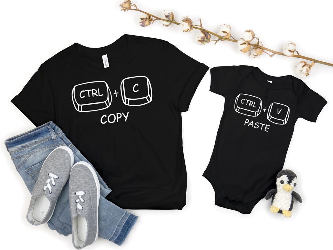 Ctrl C and Ctrl V Tshirt, Father Son Matching Tee, Dad and Baby Shirt ...