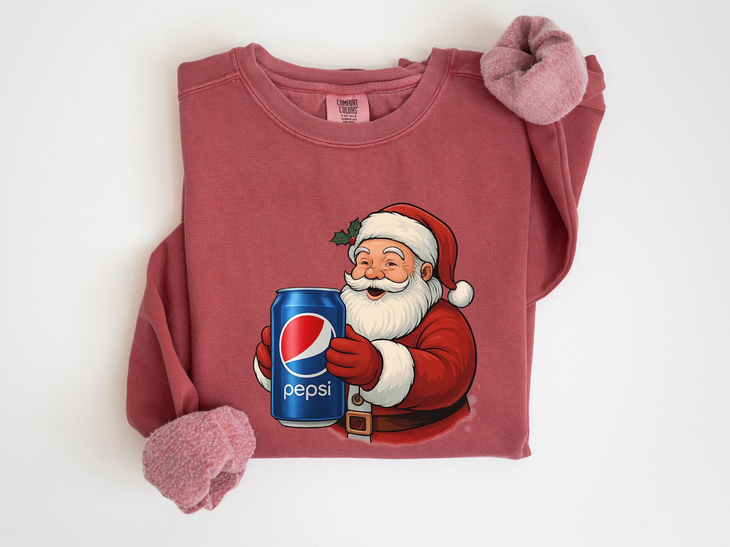 Comfort Colors® Christmas Pepsi Santa Shirt, Pepsi Santa Sweater, Funny ...