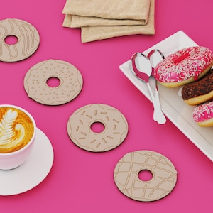 Donut Coasters, Laser Cut Coaster, Coaster Set Coffee Cup Coaster ...