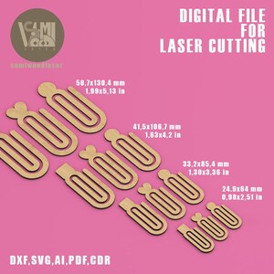 Jumbo Paperclip Bookmark SVG Bundle #2 | Laser Cut Bookmark | Booklover ...