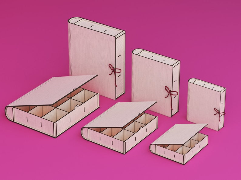 Unique Laser Cut Book Box SVG Files for Elegant Keepsakes and Storage ...