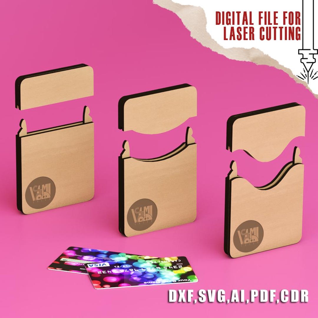 Wooden Wallet SVG | Wood Card Holder Bundle | Wallet Template | Credit ...