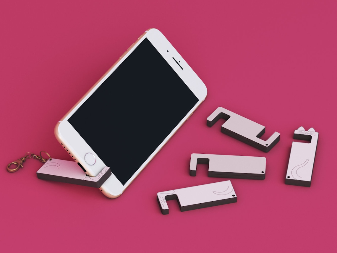 Phone Holder Keychain Laser Cutting File, Customizable Phone Stand ...