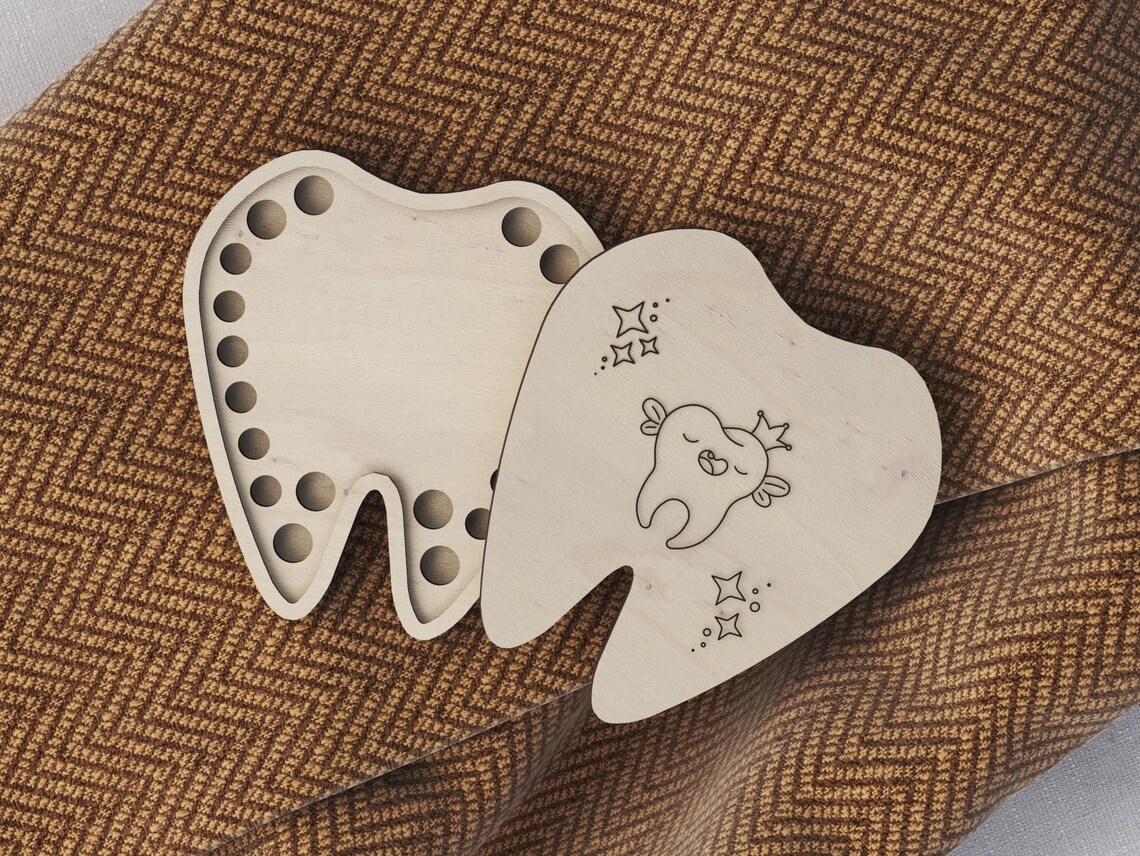 Tooth Box SVG File for Laser Cut - Tooth Fairy Keepsake, Baby Newborn ...