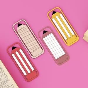 Laser Cut Pencil Paperclip & Bookmark SVG Bundle, Unique Paperclip ...