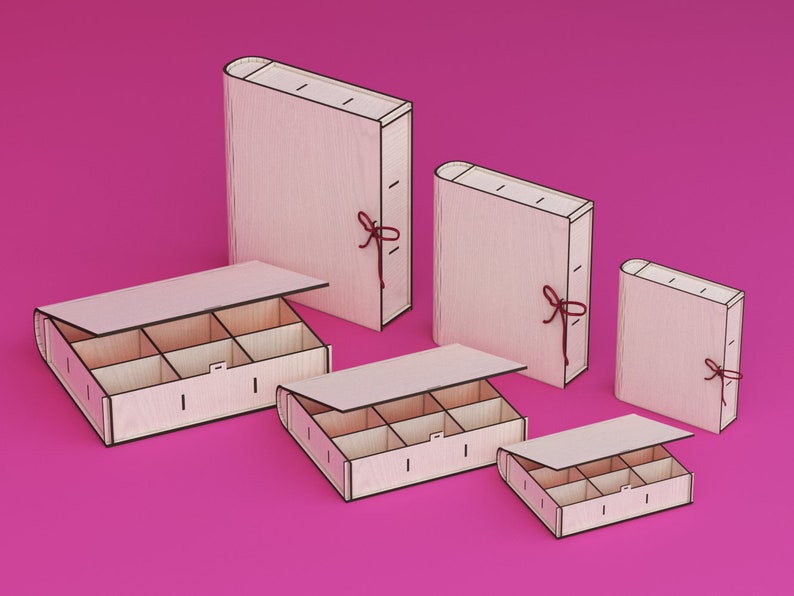 Unique Laser Cut Book Box SVG Files for Elegant Keepsakes and Storage ...