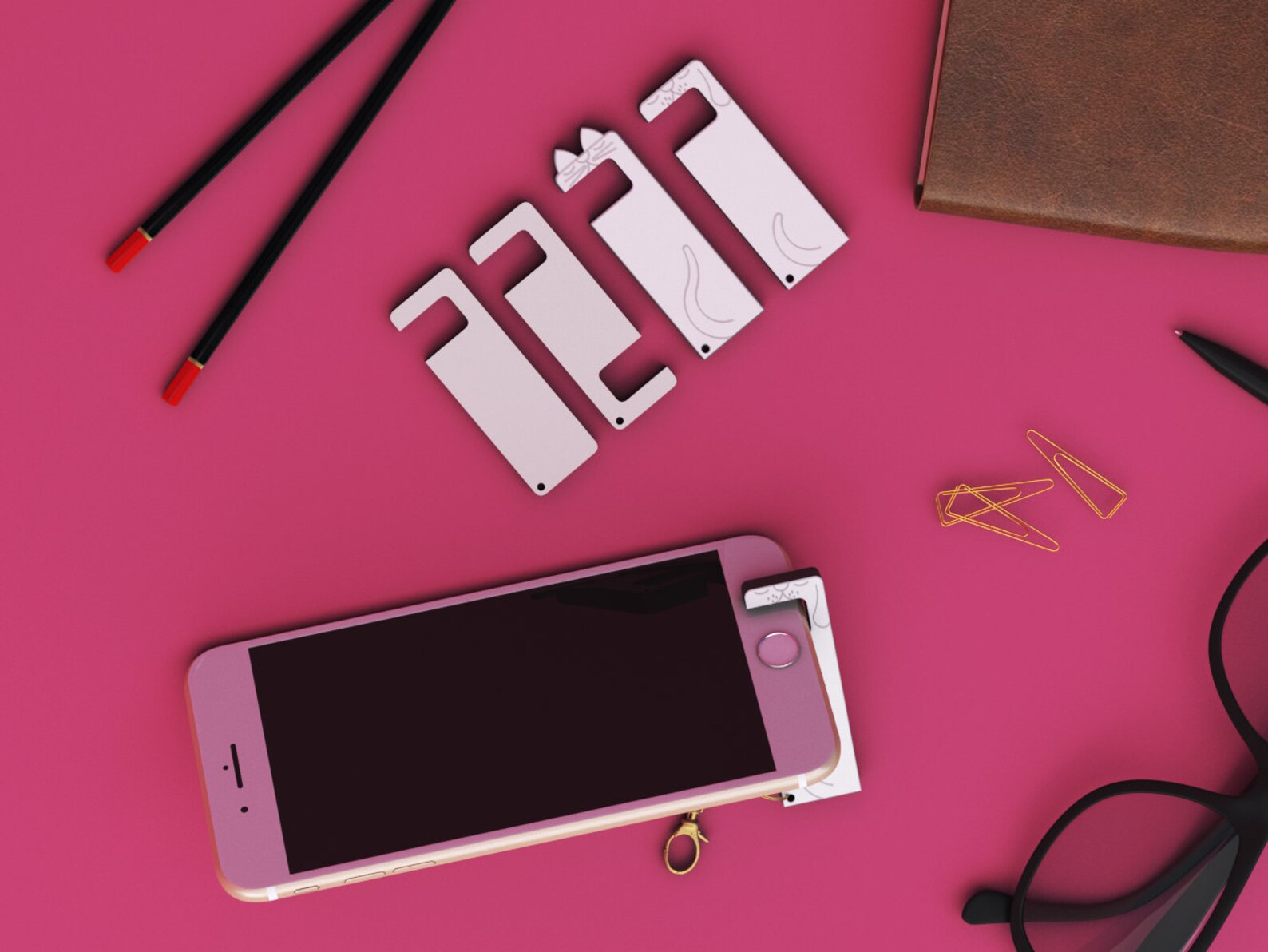 Phone Holder Keychain Laser Cutting File, Customizable Phone Stand ...