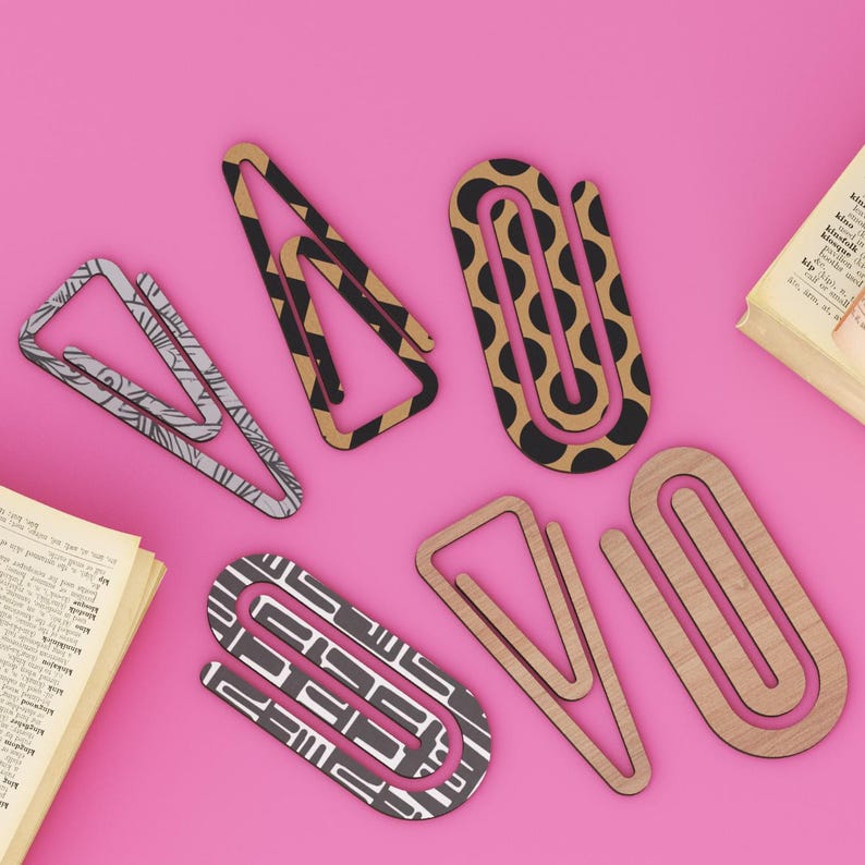 Jumbo Paperclip Bookmark SVG Bundle | Laser Cut Paperclip Bookmark ...