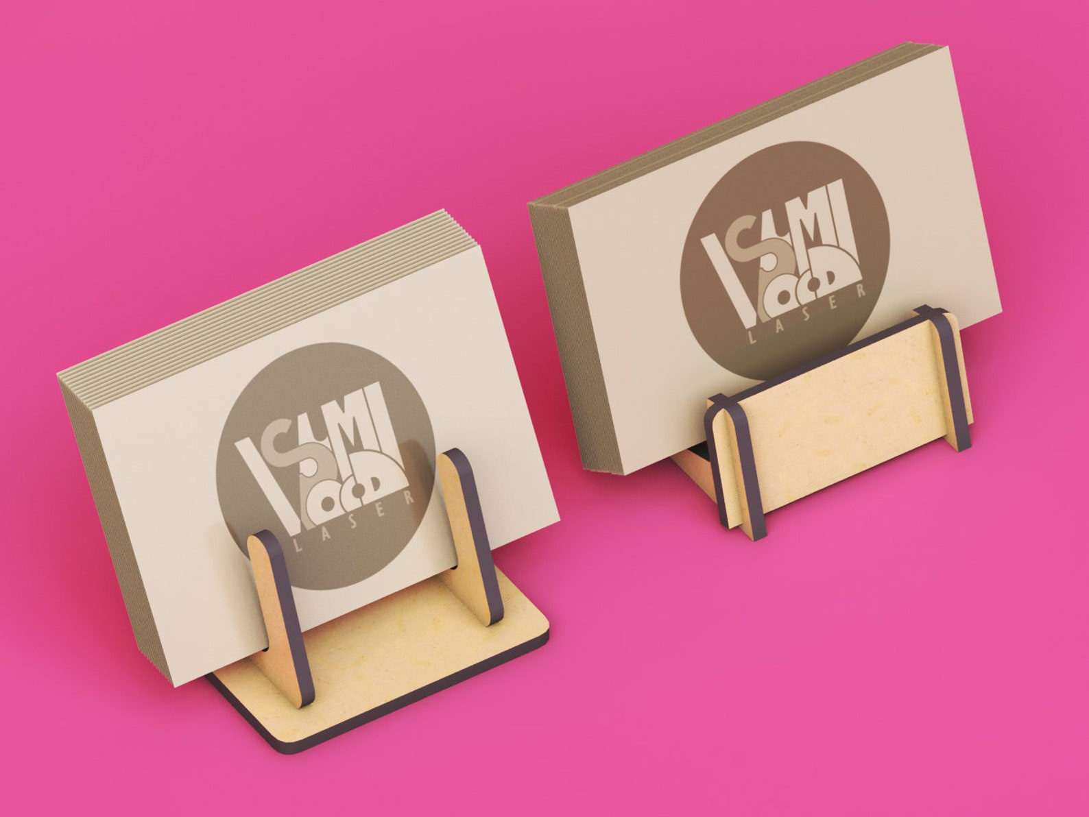 2 Laser Cut Business Card Display Stand With Logo Sign, Customizable ...
