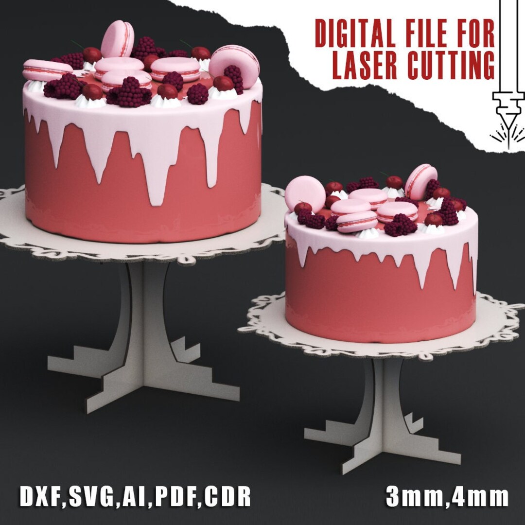 Rustic Wedding Cake Stand SVG - Laser Cut Dessert Stand for Stunning ...