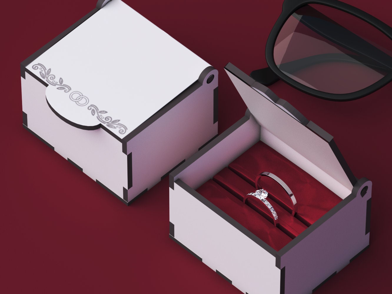Laser Cut Boxes With Openable Lids in 4 Different Sizes, Patterned Gift ...