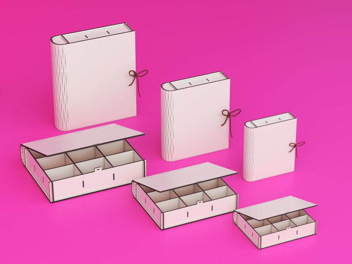 Unique Laser Cut Book Box SVG Files for Elegant Keepsakes and Storage ...
