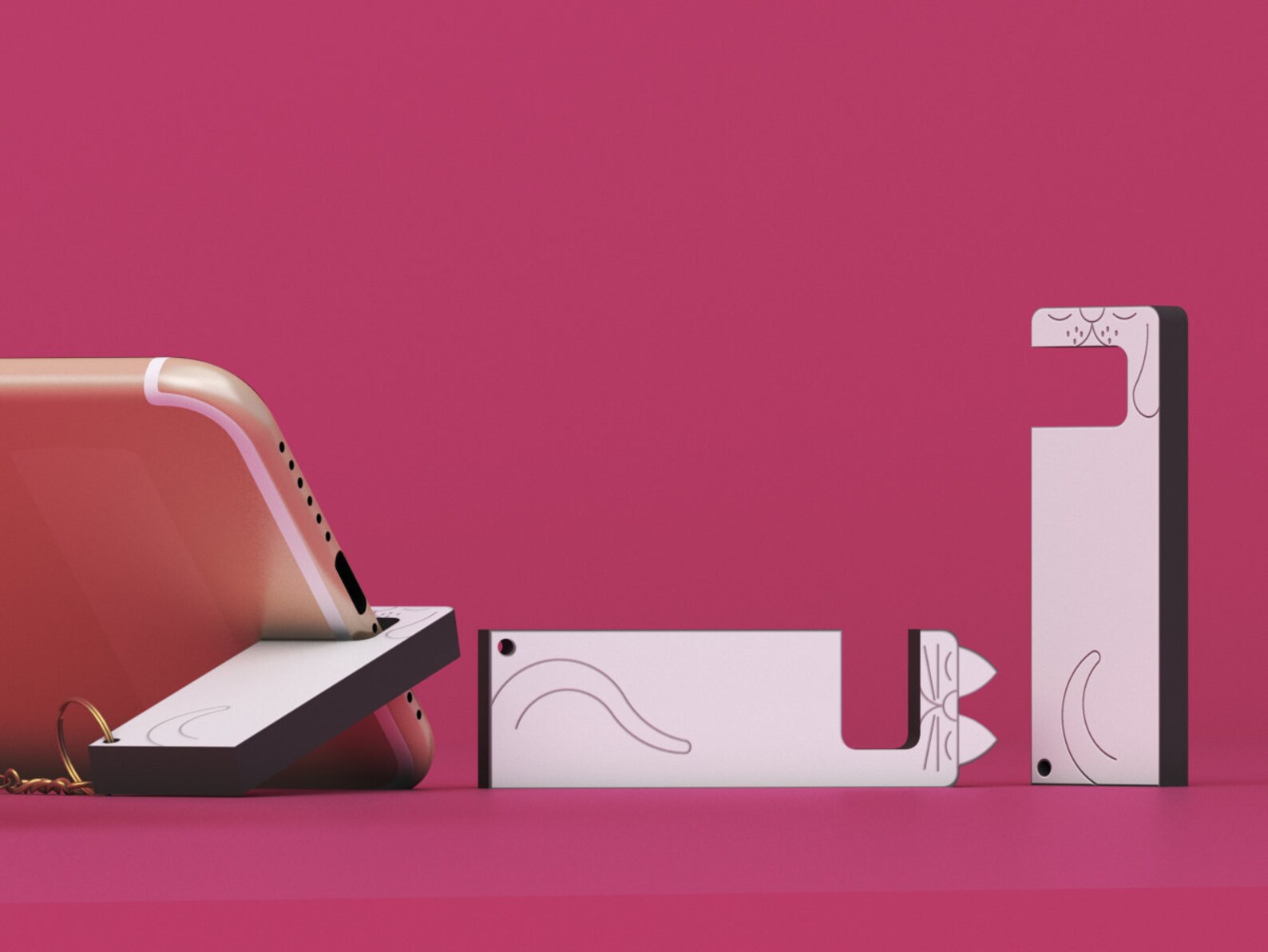 Phone Holder Keychain Laser Cutting File, Customizable Phone Stand ...