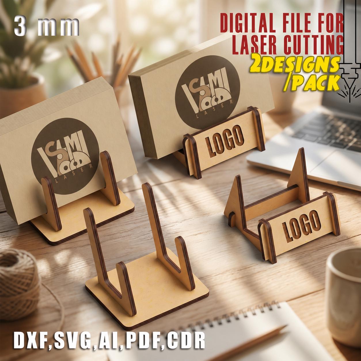 Wooden Business Card Holder for Desk, Personalized Office Accessories ...