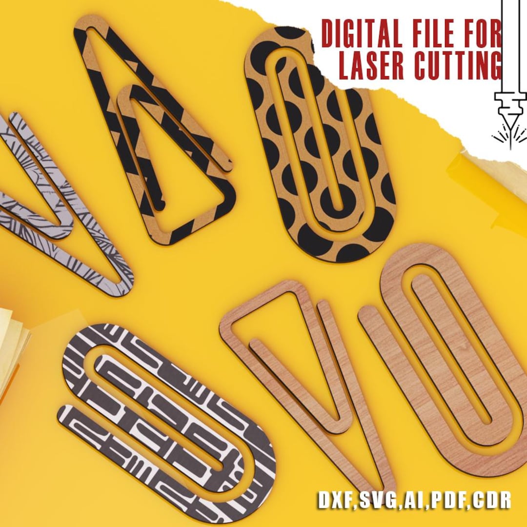 Jumbo Paperclip Bookmark SVG Bundle | Laser Cut Paperclip Bookmark ...