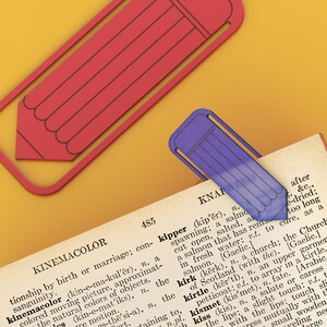 Laser Cut Pencil Paperclip & Bookmark SVG Bundle, Unique Paperclip ...