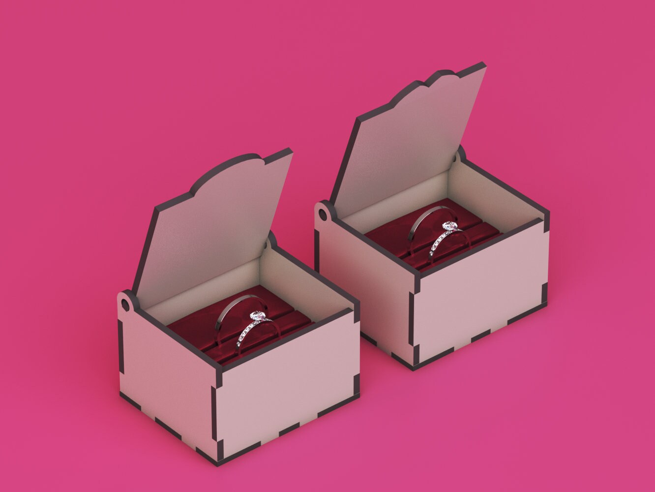 Laser Cut Boxes With Openable Lids in 4 Different Sizes, Patterned Gift ...