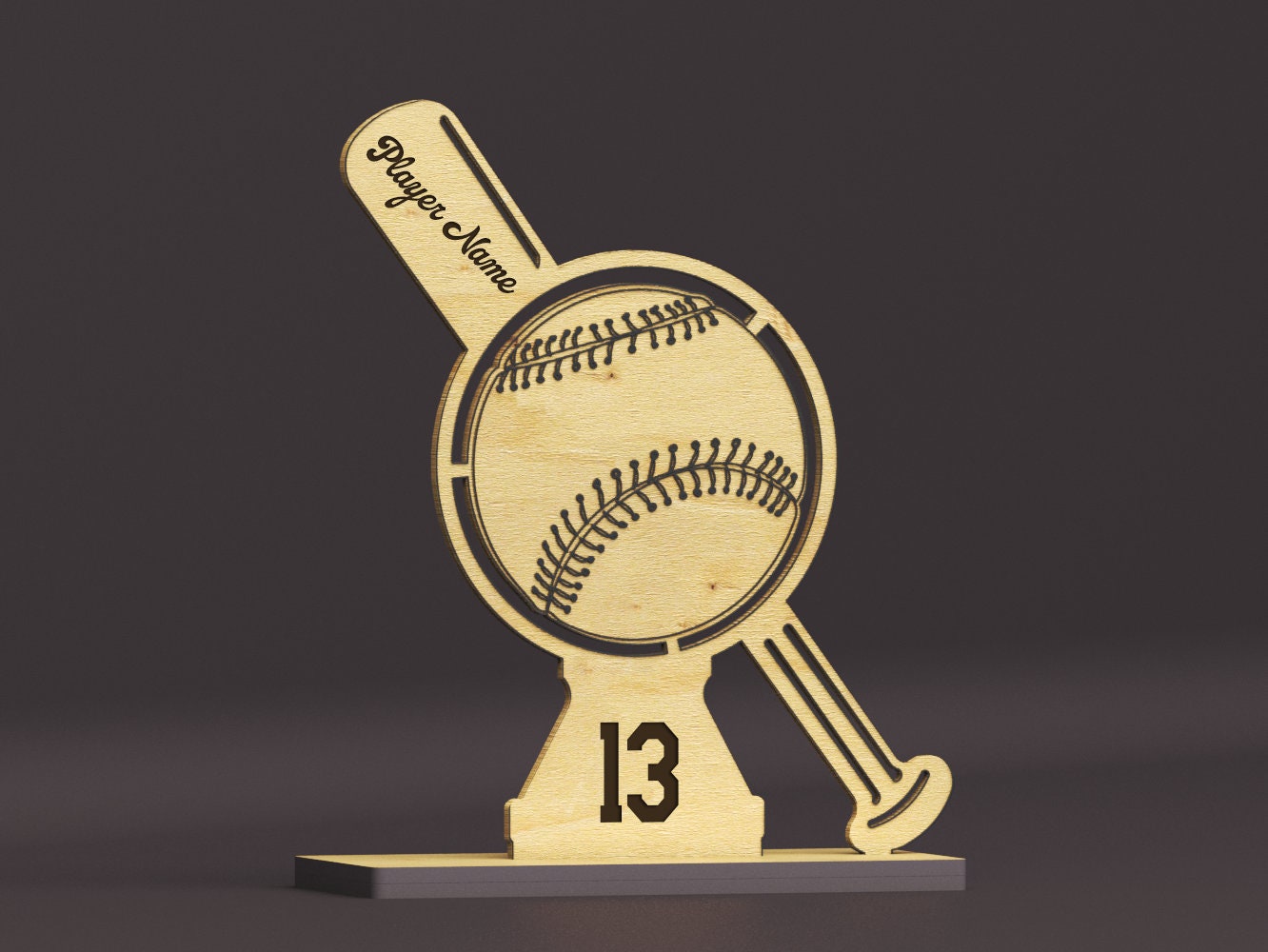 Custom Wooden Baseball Award SVG Files, Personalized Name Sign, Coach ...