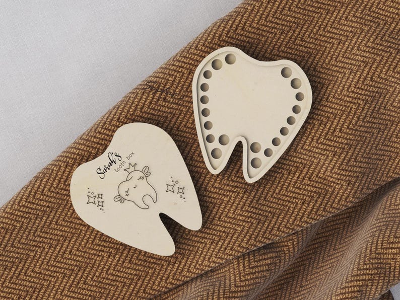 Tooth Box SVG File for Laser Cut - Tooth Fairy Keepsake, Baby Newborn ...