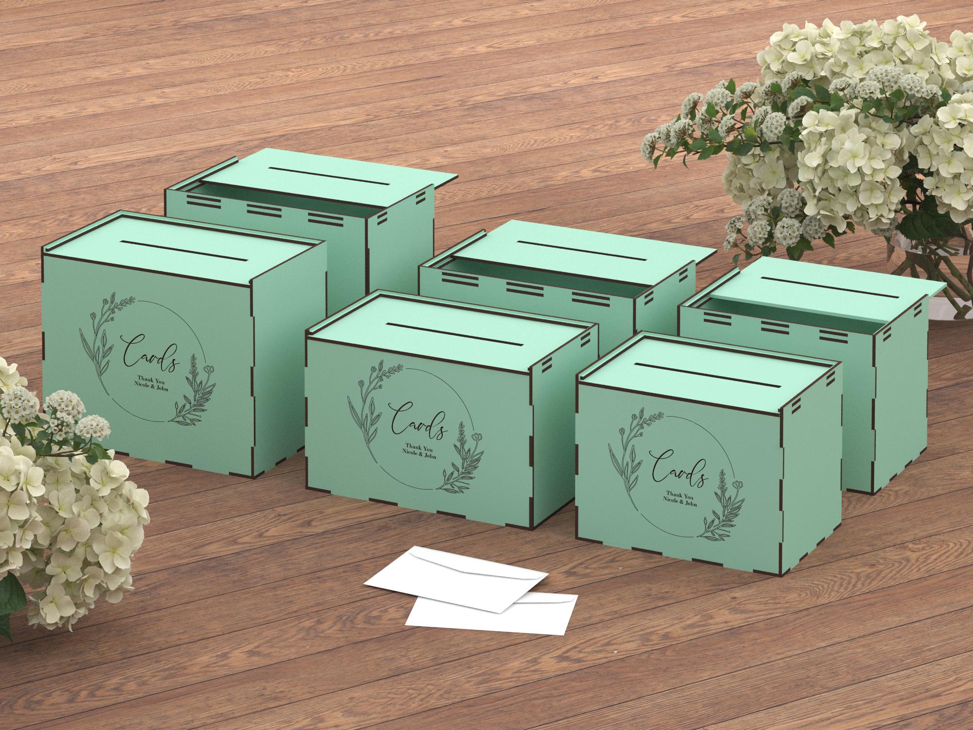 Rustic Wedding Card Box, Wood Keepsake Box for Memories, Floral Decor ...