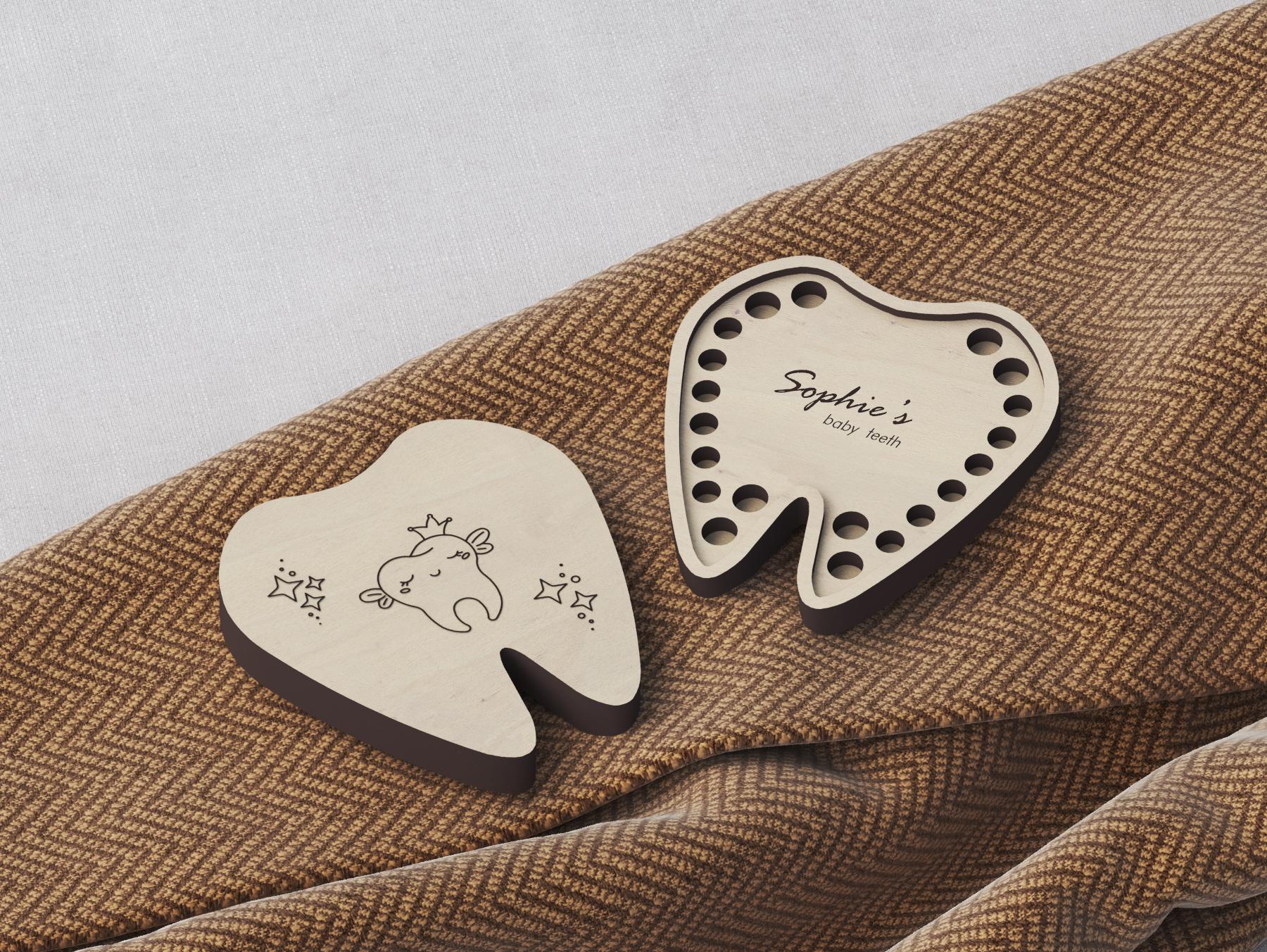 Tooth Box SVG File for Laser Cut - Tooth Fairy Keepsake, Baby Newborn ...