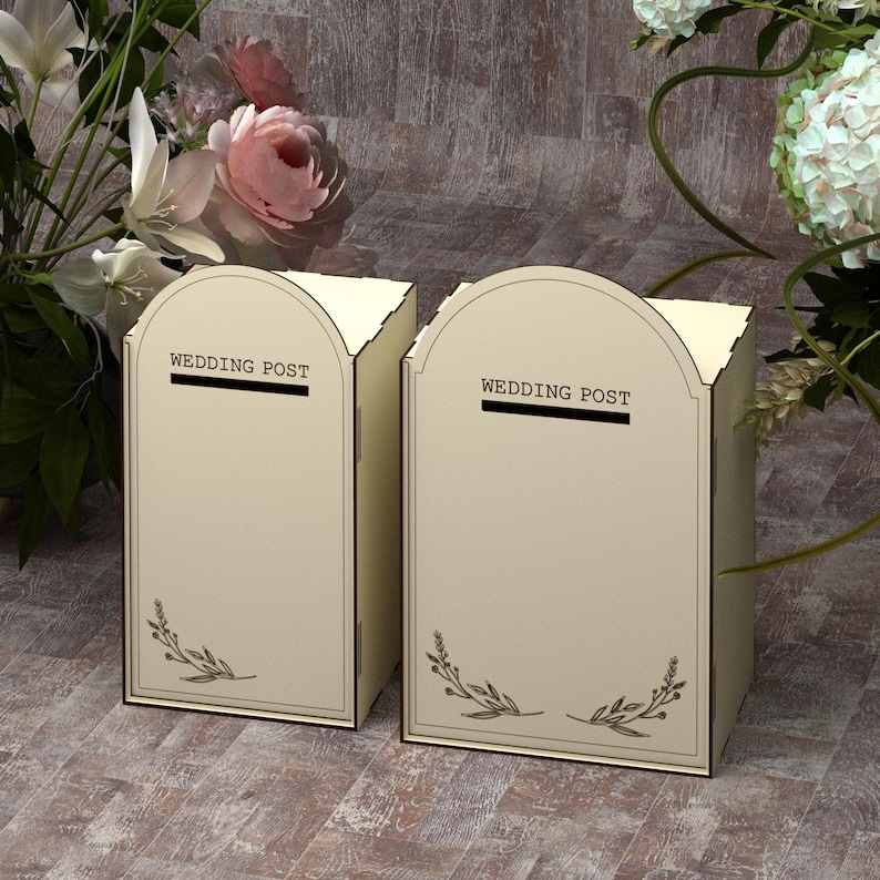 Rustic Wedding Post Box Laser Cut File Svg Dxf | DIY Wedding Gift Card ...