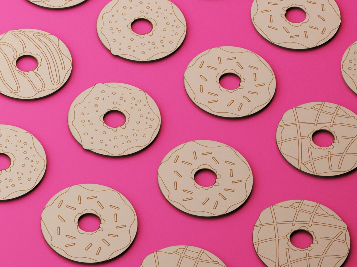 Donut Coasters, Laser Cut Coaster, Coaster Set Coffee Cup Coaster ...