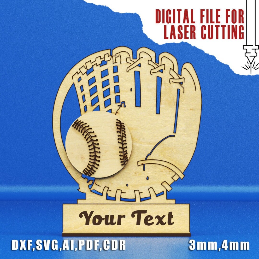 Custom Laser Cut Baseball Award SVG Files , Personalized Wooden Name ...